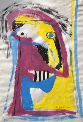 Lis Zwick – Uden titel, 85x40 cm, Maleri – Gouache/ Maleri