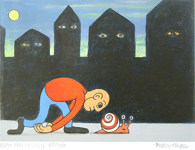 Troels Trier - Hjem fra festen, 22x30 cm, Kunst - Kunsttryk/Plakat