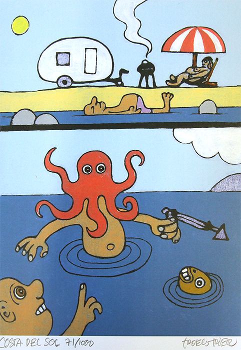 Troels Trier - Costa del sol, 30x22 cm, Kunst - Kunsttryk/Plakat