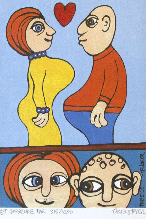 Troels Trier - Et passende par, 30x22 cm, Kunst - Kunsttryk/Plakat