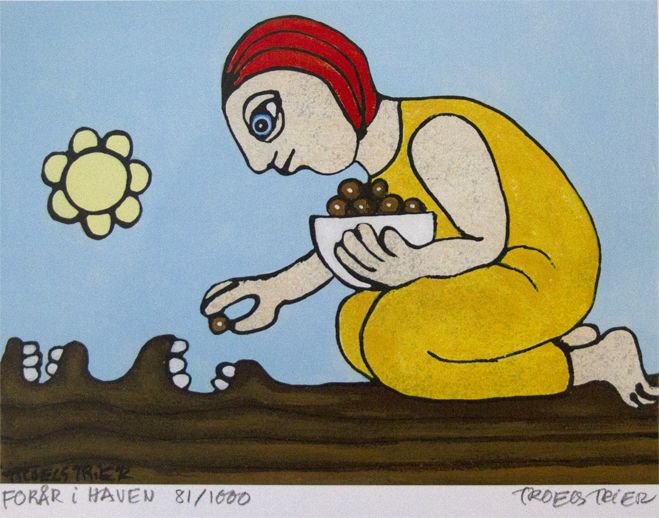 Troels Trier - Forår i haven, 22x30 cm, Kunst - Kunsttryk/Plakat